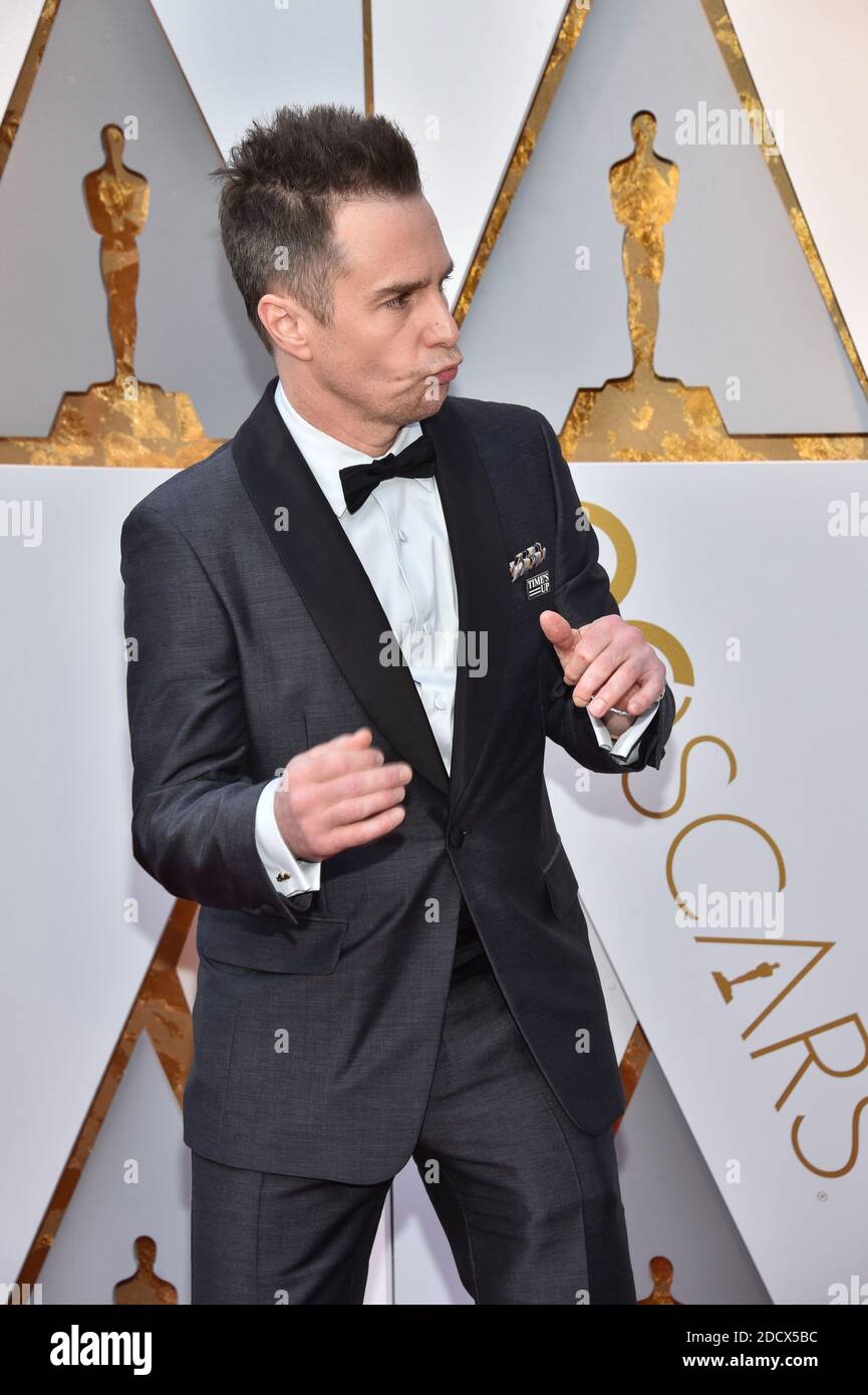 Sam Rockwell walking the red carpet as arriving to the 90th annual ...