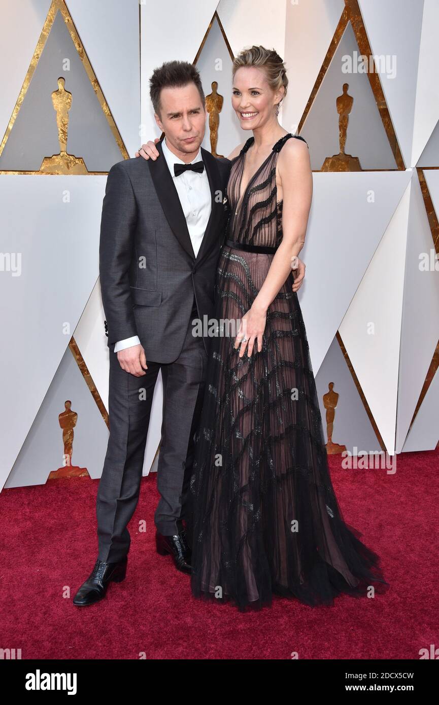 Sam Rockwell and Leslie Bibb walking the red carpet as arriving to the ...