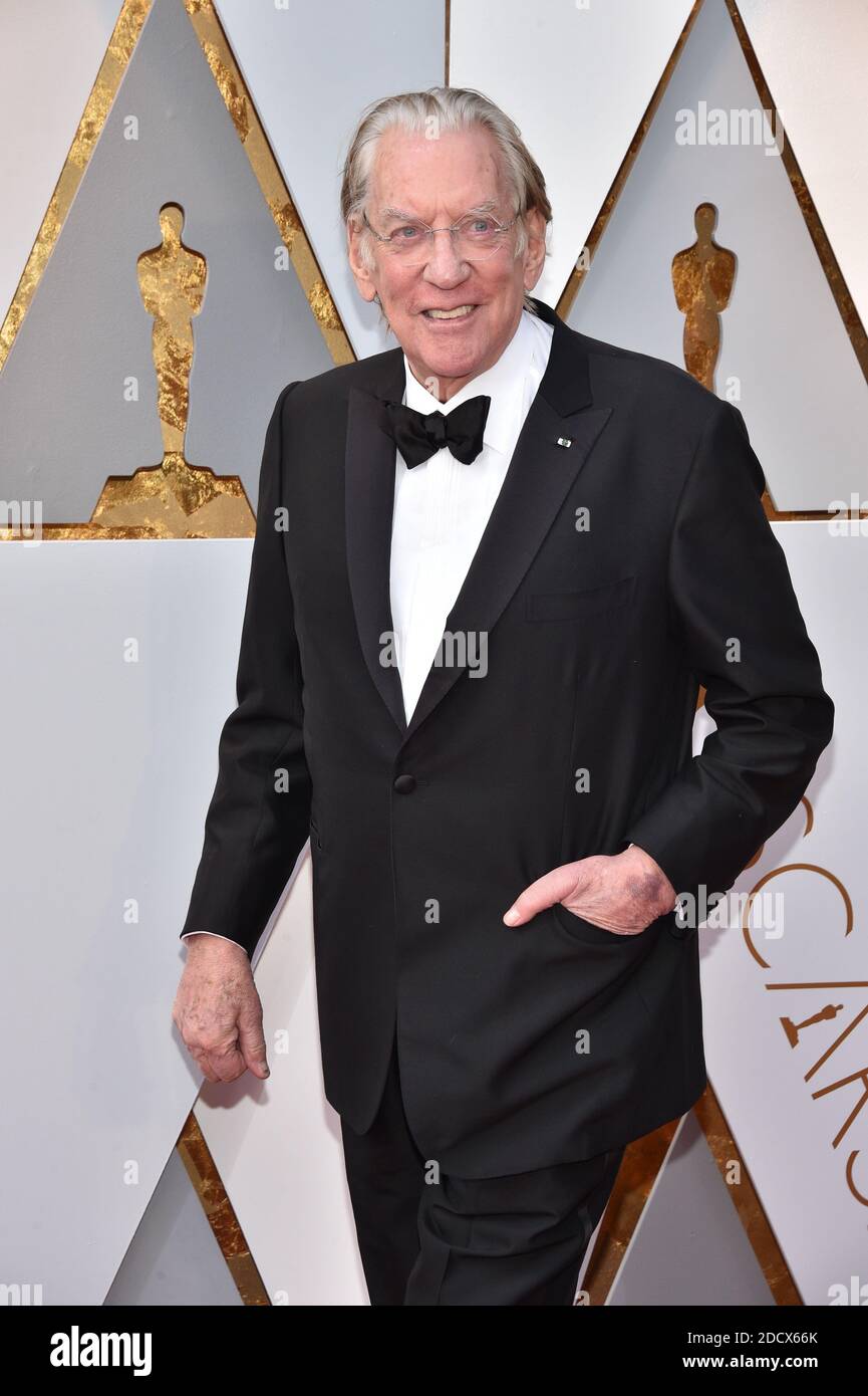 Donald Sutherland walking the red carpet as arriving for the 90th ...