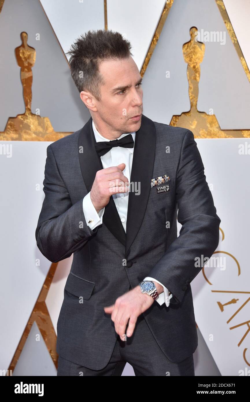 Sam Rockwell walking the red carpet as arriving for the 90th annual ...