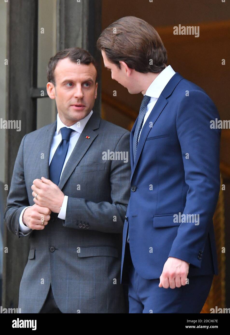 French President Emmanuel Macron receives Austria Chancellor Sebastian ...