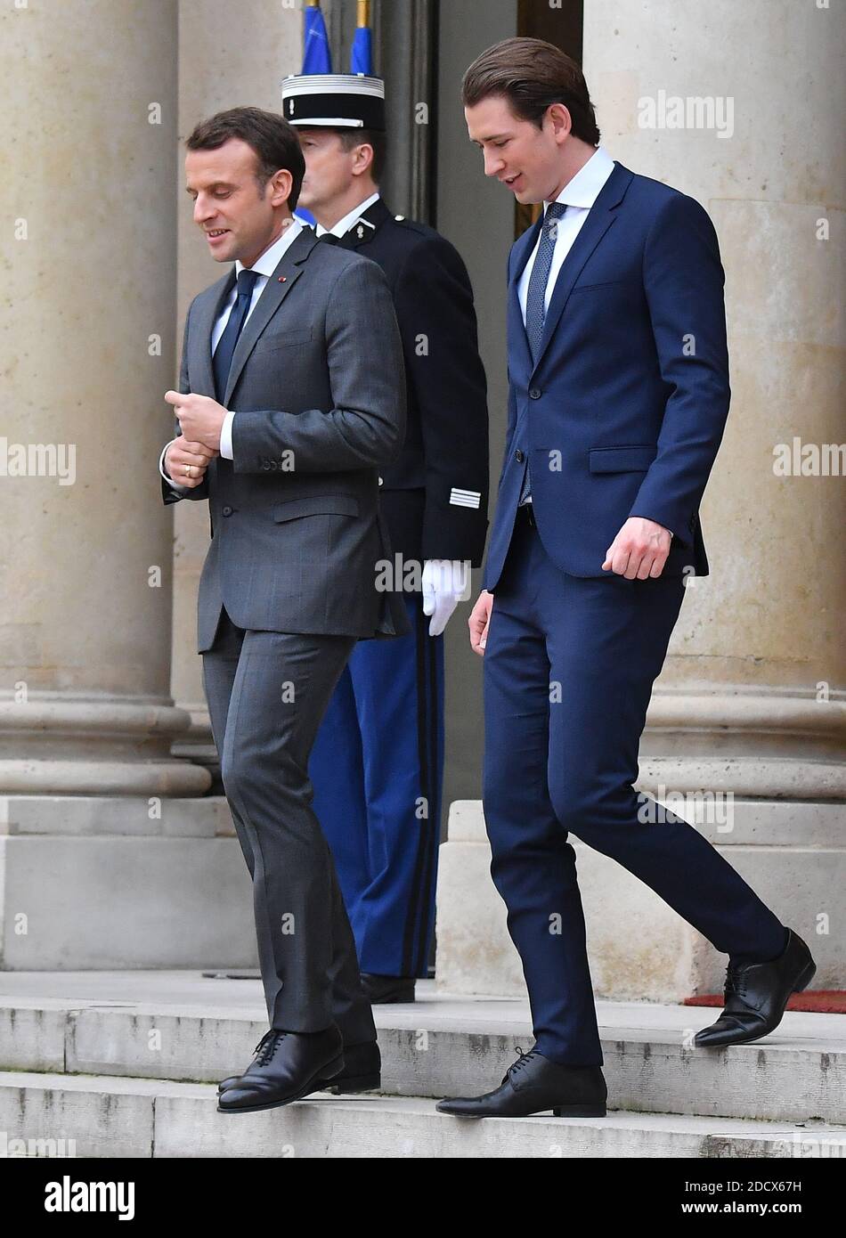 French President Emmanuel Macron receives Austria Chancellor Sebastian ...
