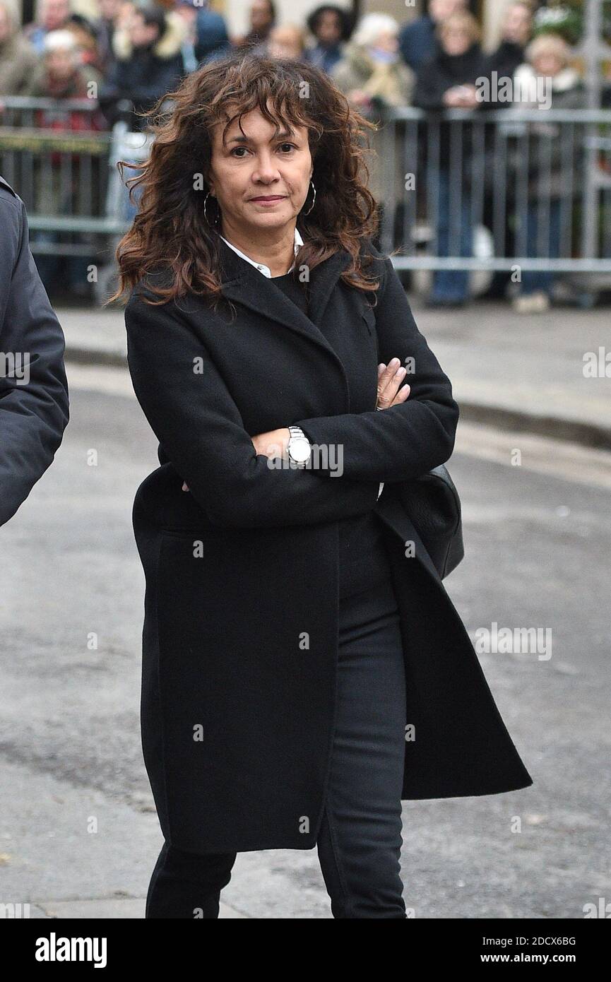 Rose Helene Chassagne attending funerals of French singer France Gall ...