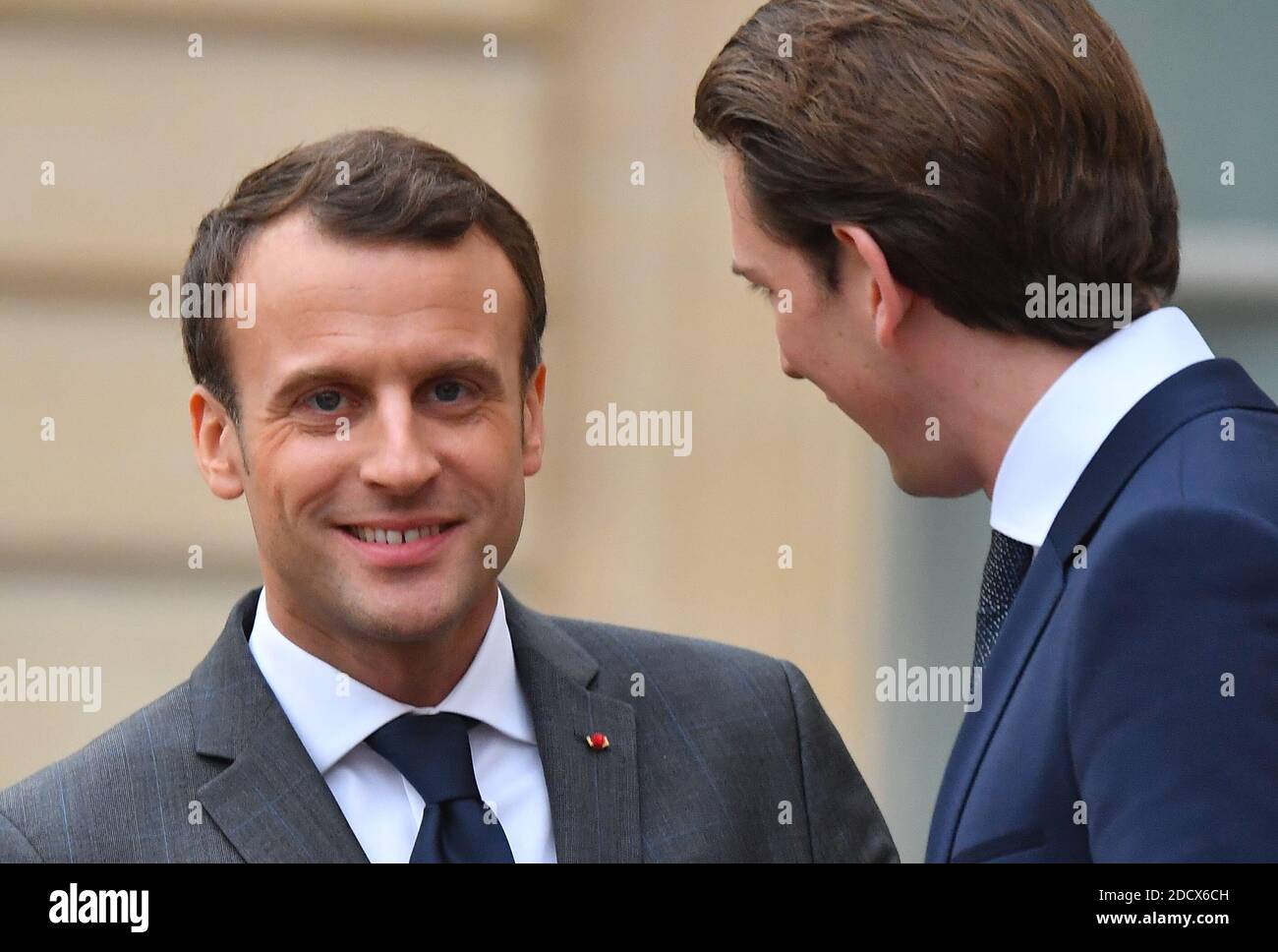 French President Emmanuel Macron receives Austria Chancellor Sebastian ...