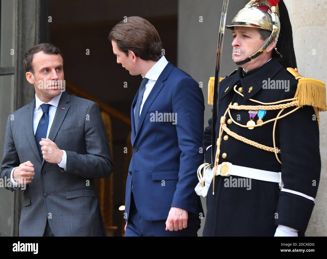 French President Emmanuel Macron receives Austria Chancellor Sebastian ...