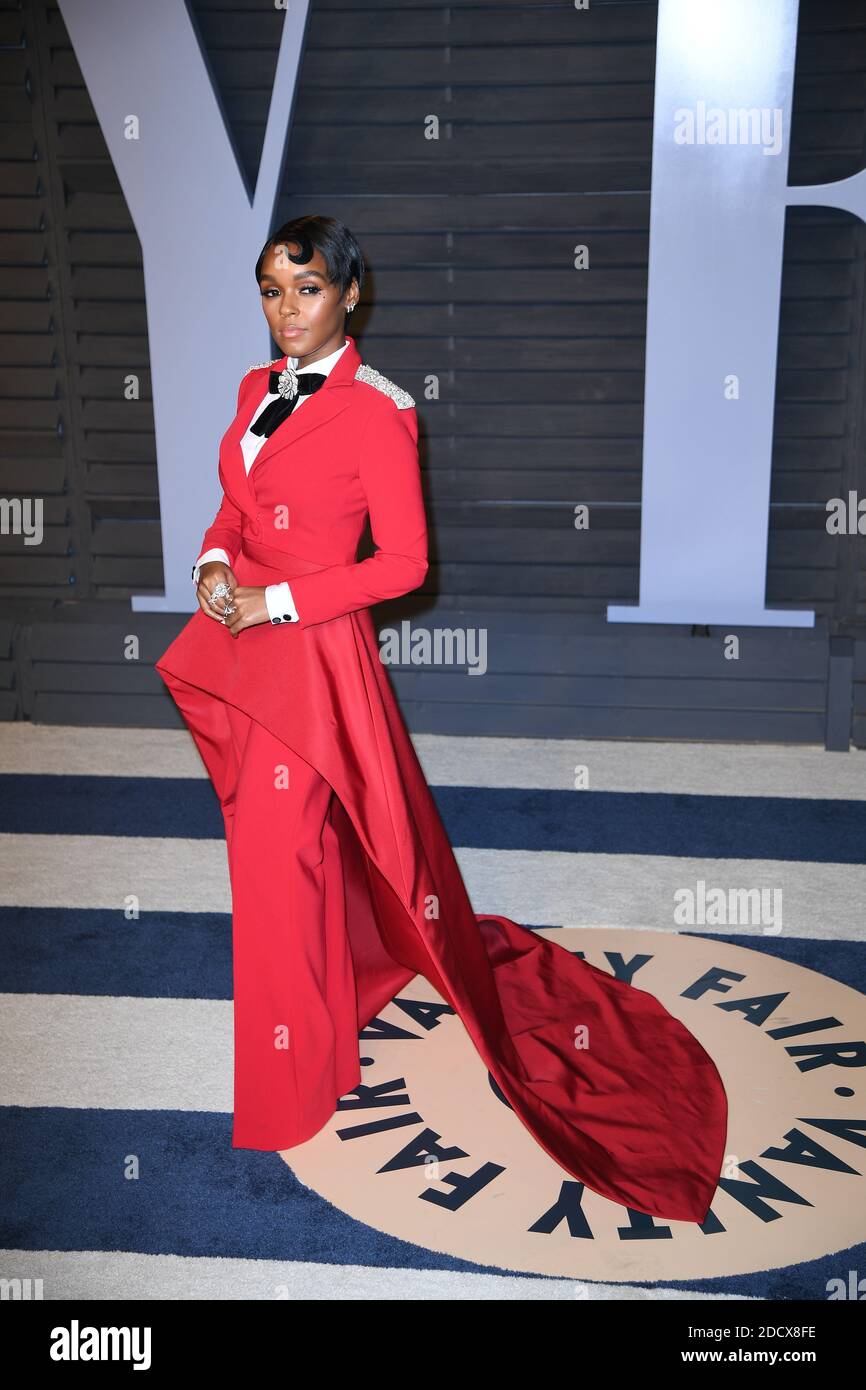 Belvedere Ambassador Janelle Monae attending the 2018 Vanity Fair Oscar ...