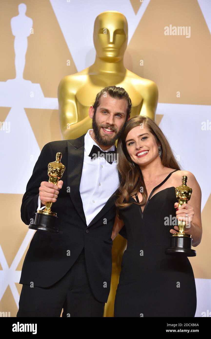 Filmmakers Chris Overton (L) and Rachel Shenton, winners of the Live ...