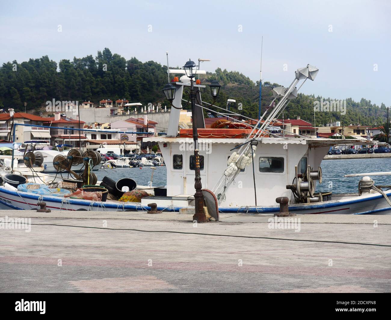 small fishing harbor on the port at sea Stock Photo - Alamy