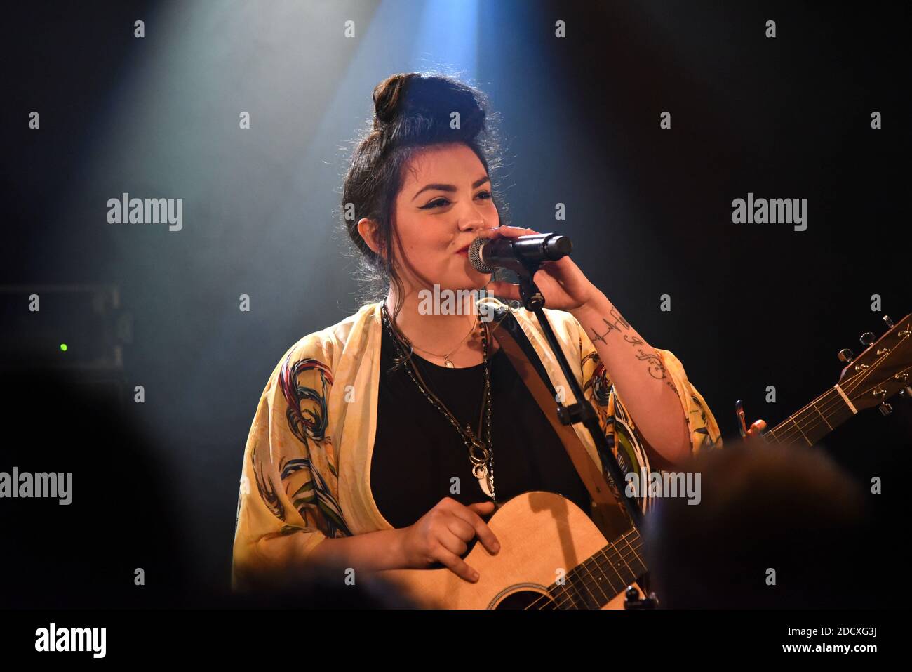 Singer Hoshi performs in Paris, France on January 16, 2018. Photo by ...