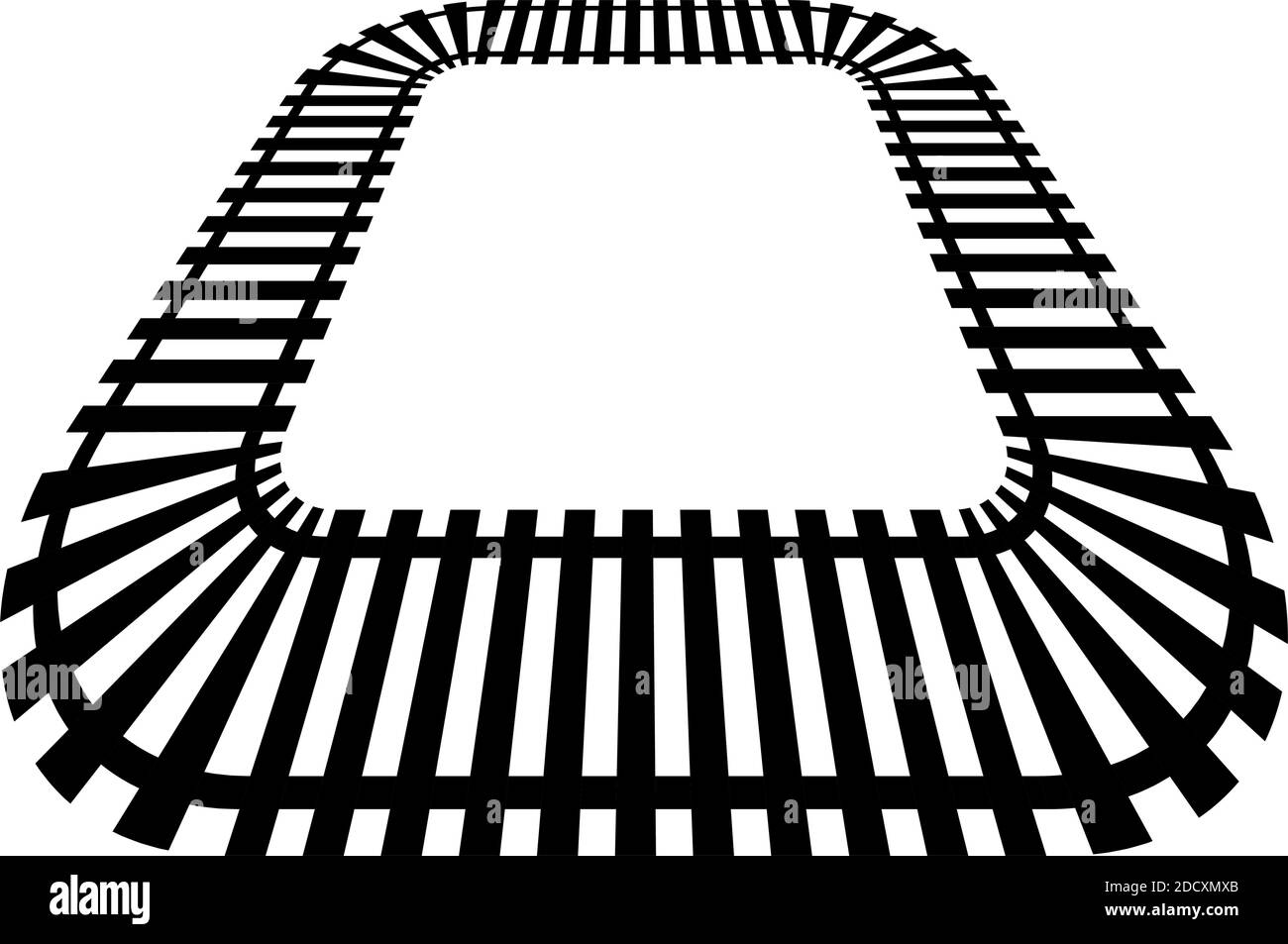 Railroad, Train track, Railway contour, silhouette vector. Tramway, metro, subway path – Stock ...