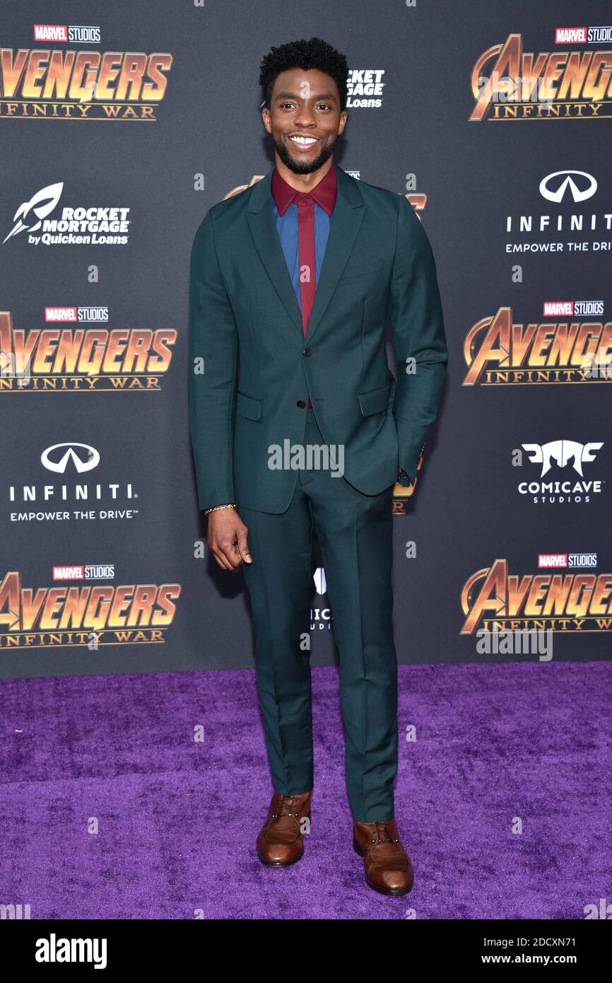 Chadwick Boseman attends the World Premiere of Avengers: Infinity War ...