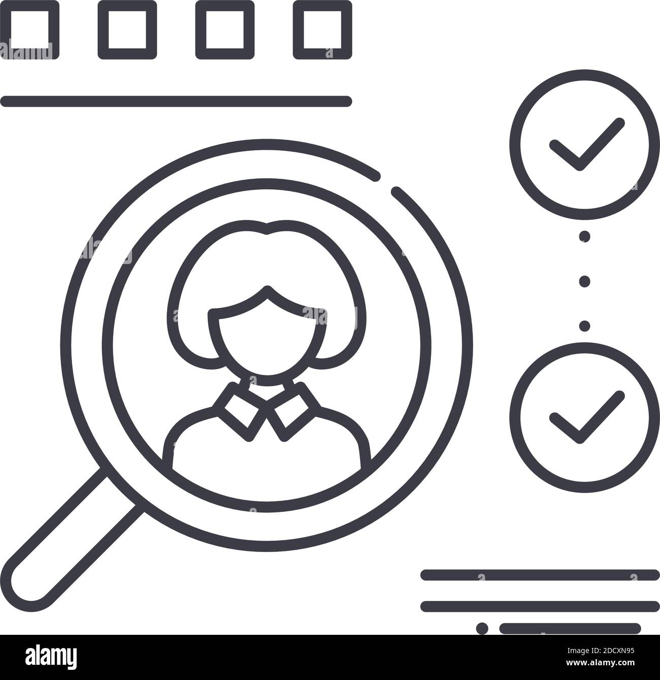 Market audience icon, linear isolated illustration, thin line vector ...