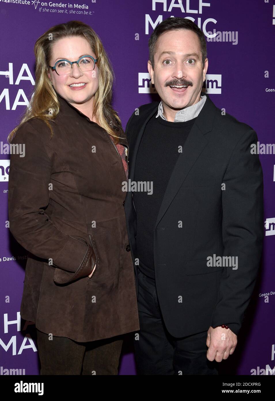 Jenny Robertson, Thomas Lennon attend the premiere of Momentum Pictures ...