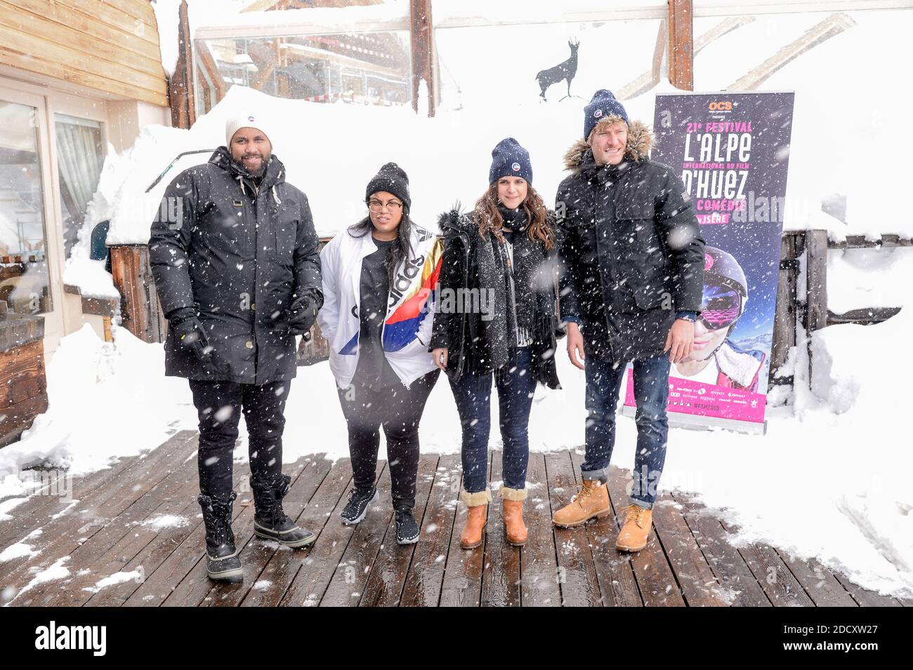 Kevin Razy, Melha, Laura Domenge, Geremy Credeville attending a ...