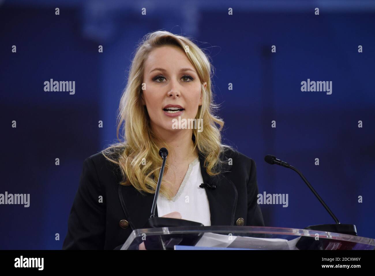 French politician Marion Maréchal-Le Pen speaks during the Conservative ...
