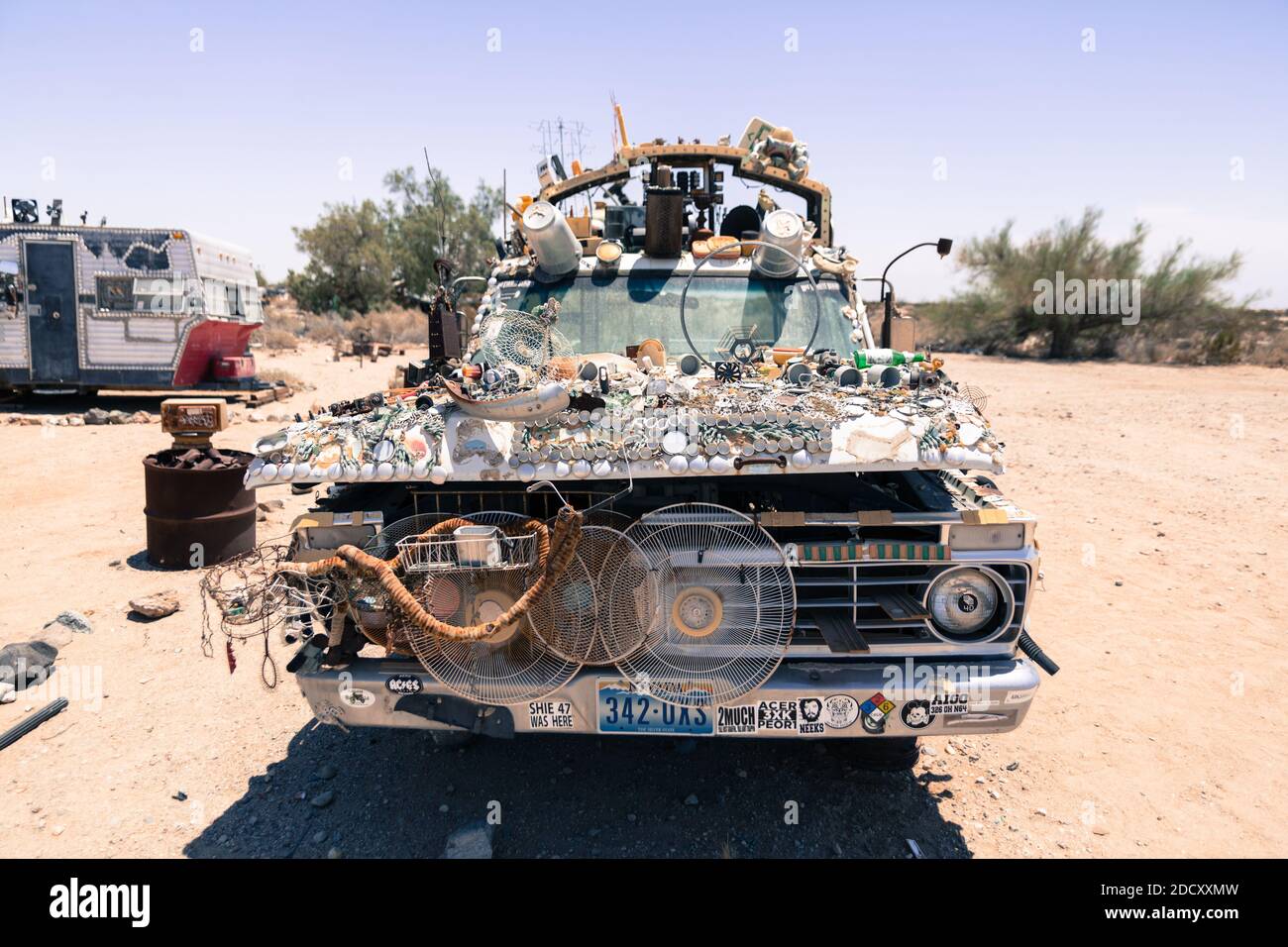 General view of Slab City, also called The Slabs, in the Sonoran Desert ...