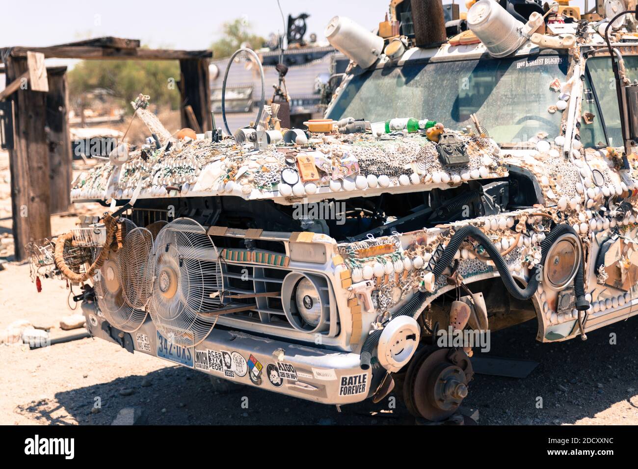 General view of Slab City, also called The Slabs, in the Sonoran Desert ...