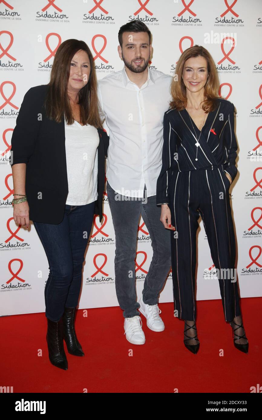 Evelyne Thomas, Aymeric Bonnery and Veronique Mounier posing at a ...