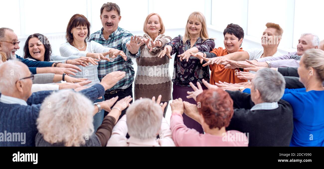 people of respectable arms extended their arms forward Stock Photo - Alamy