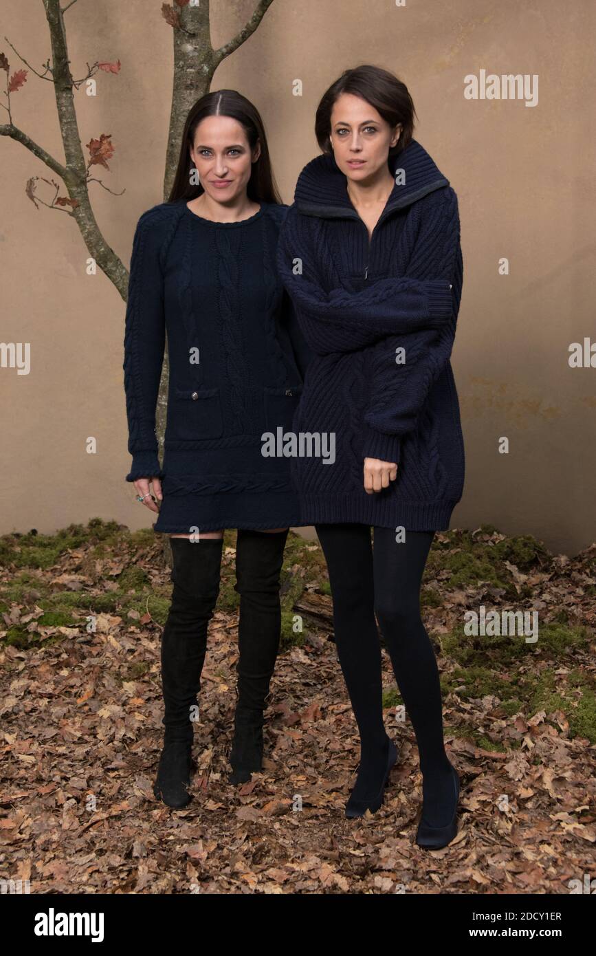 Claire Berest and Anne Berest attending the Chanel show as part of the ...