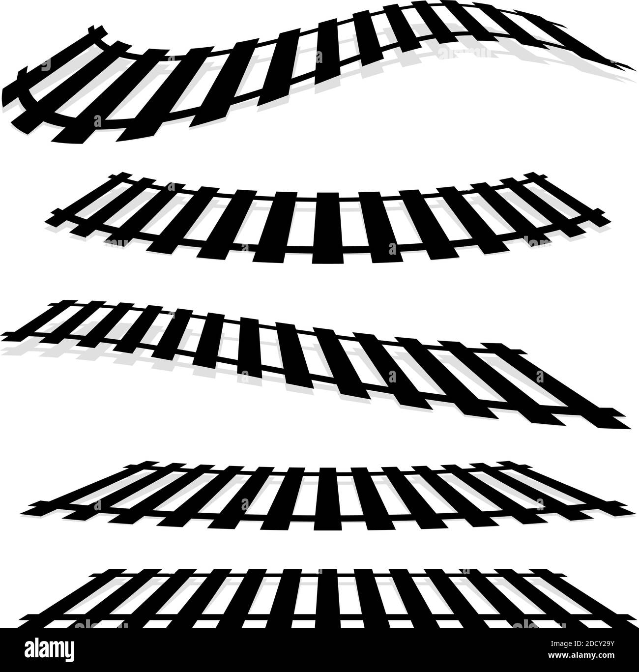 Railroad, Train track, Railway contour, silhouette vector. Tramway, metro, subway path – Stock ...