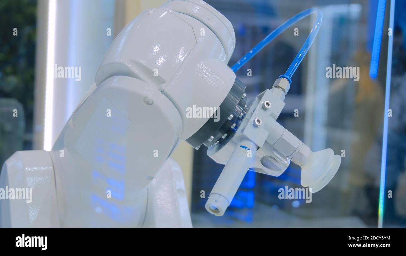 Close up shot of robot head, which can sort waste for recycling Stock ...