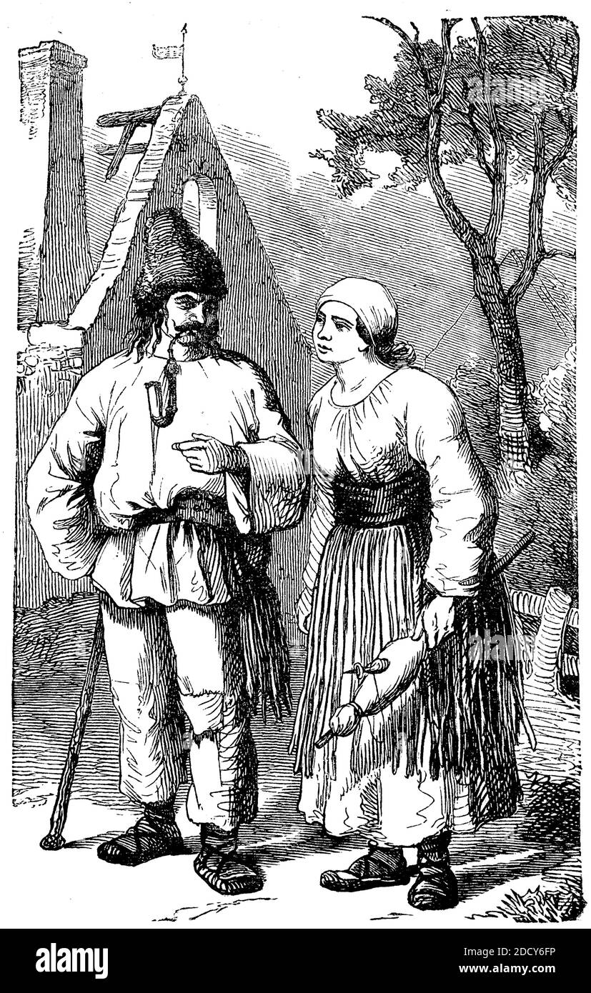 Farmers from the Banat, Romania, 1870 / Bauern aus dem Banat, Rumänien ...
