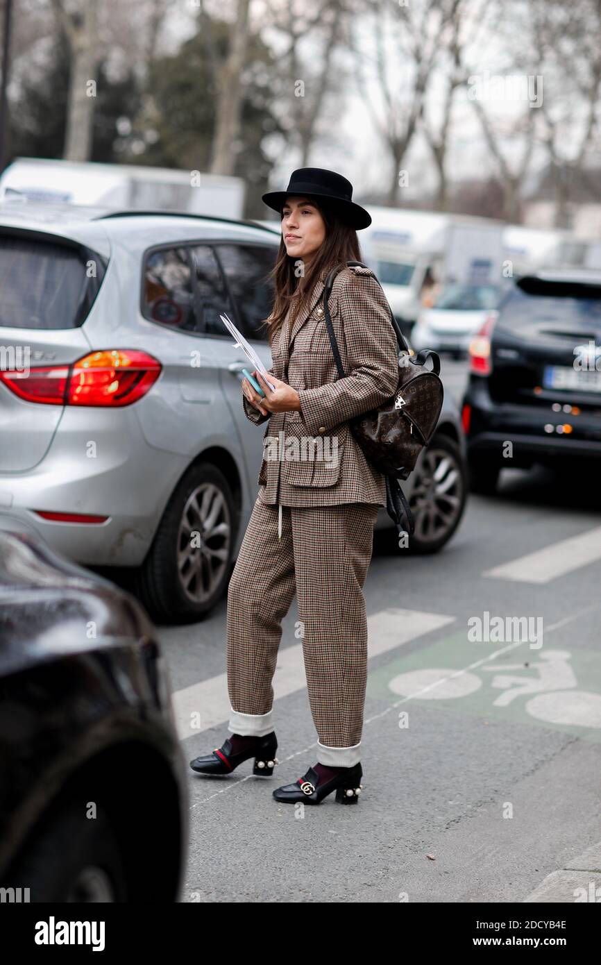 Street style, Ulyana Boyko arriving at Dior Fall-Winter 2018-2019 show held at Musee Rodin, in ...