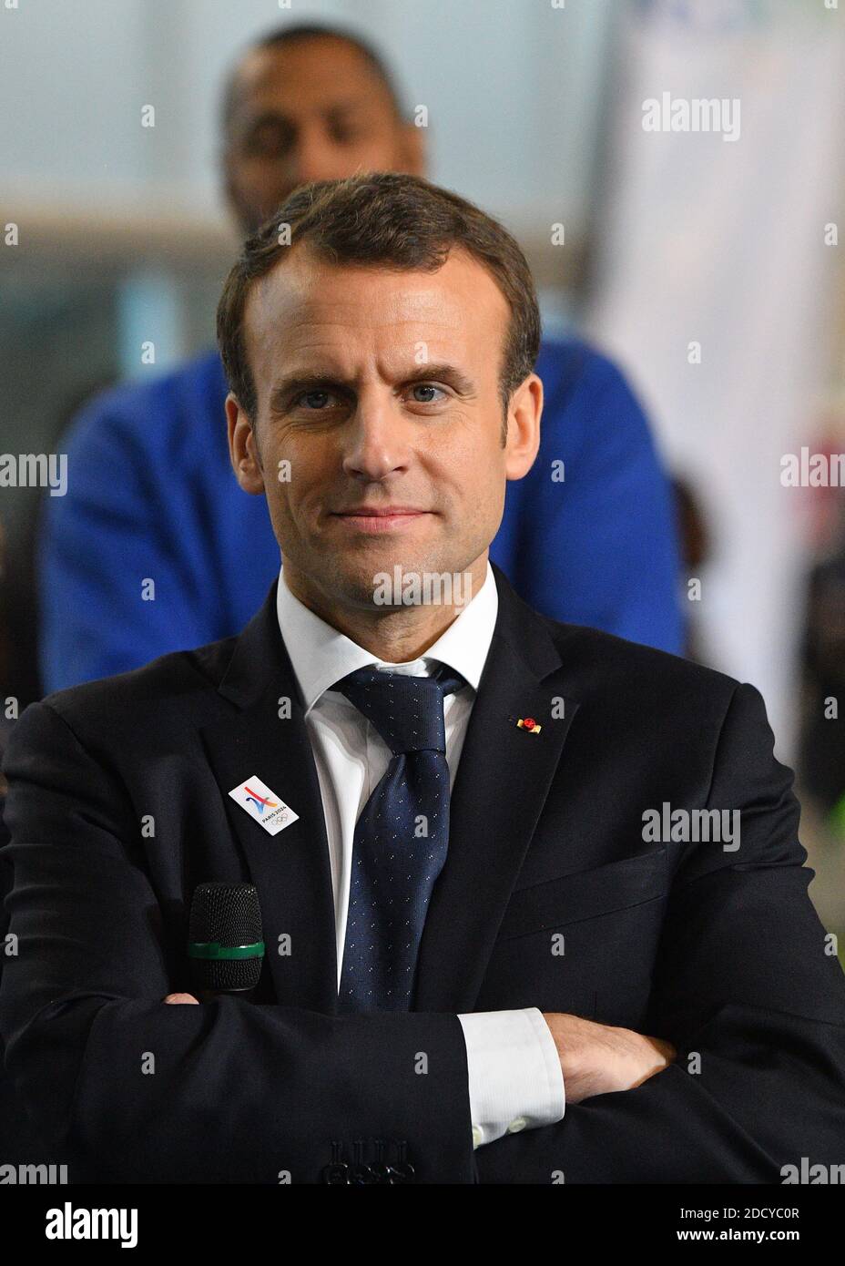 French president emmanuel macron watches hi-res stock photography and ...
