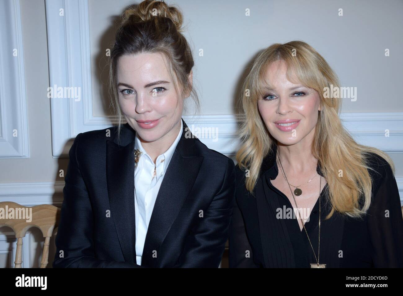 Melissa George and Kylie Minogue attending the Schiaparelli show as ...