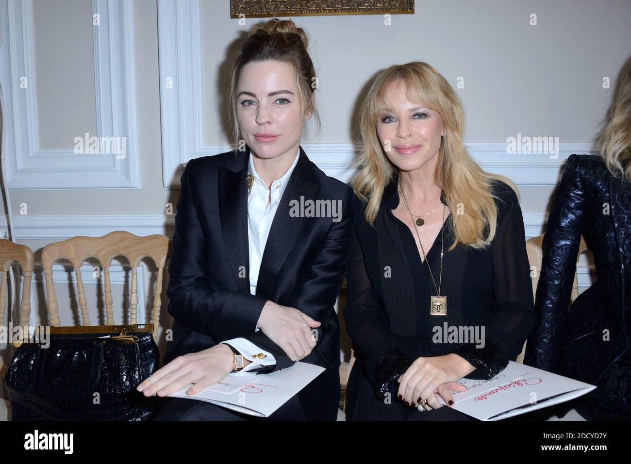 Melissa George and Kylie Minogue attending the Schiaparelli show as ...