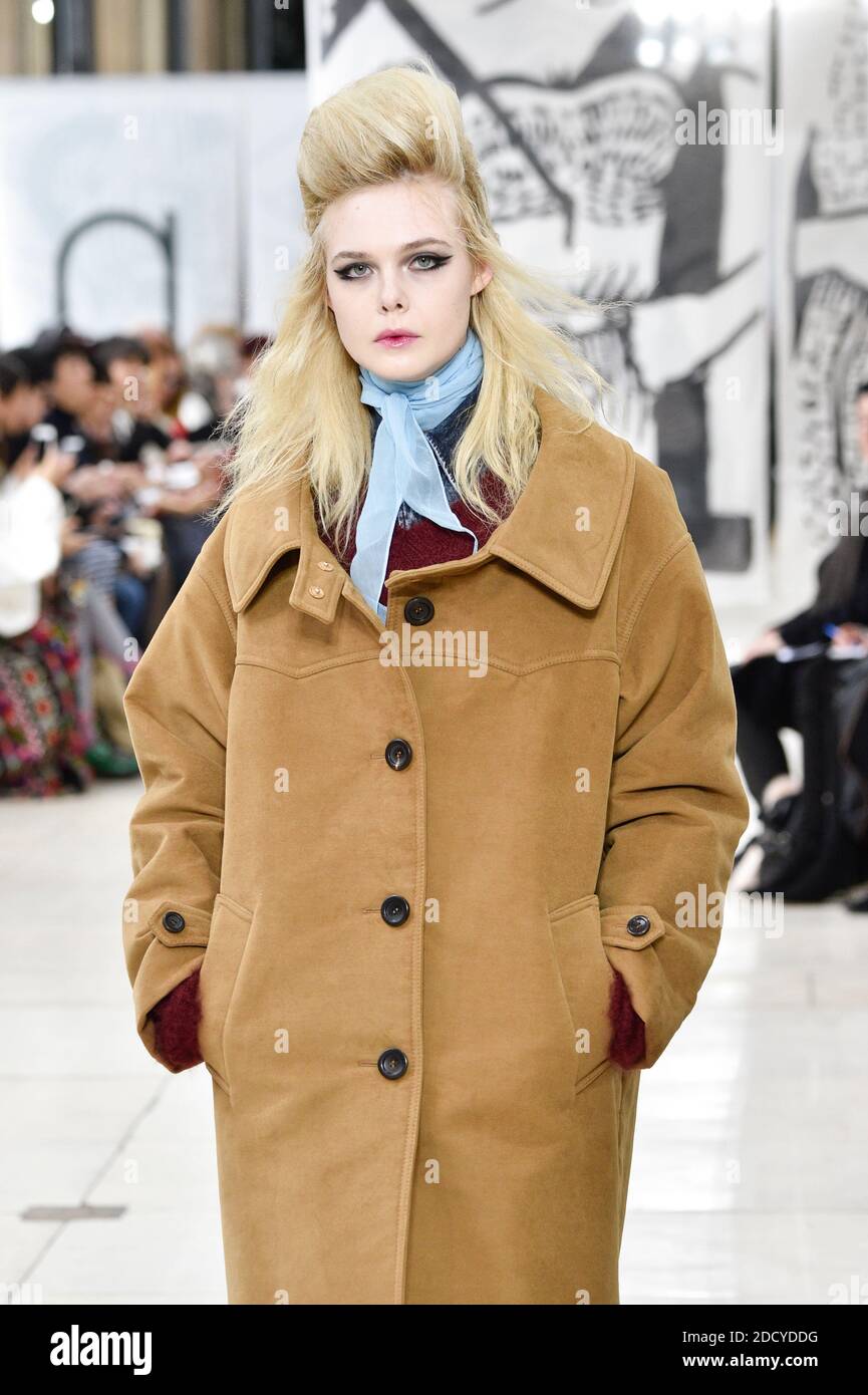Elle Fanning walks the runway during the Miu Miu show as part of the ...