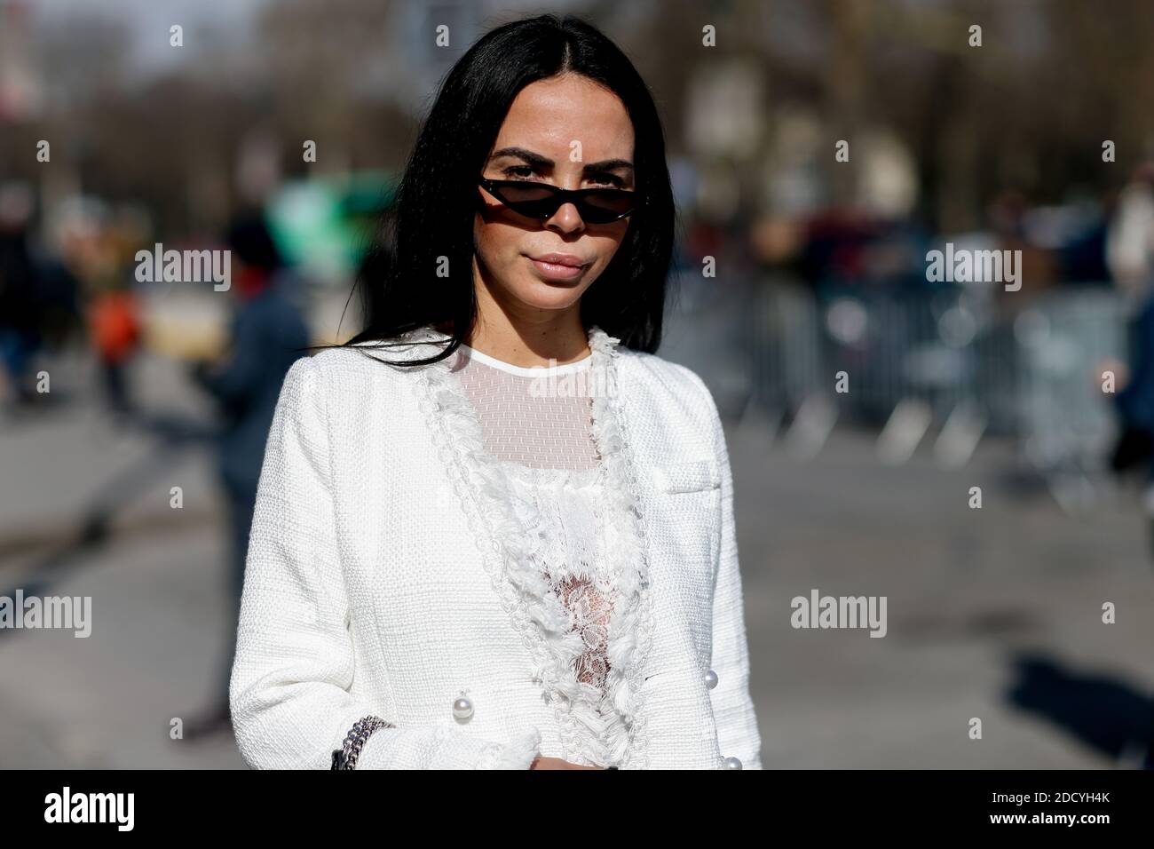 Street style, arriving at Elie Saab Fall-Winter 2018-2019 show held at ...