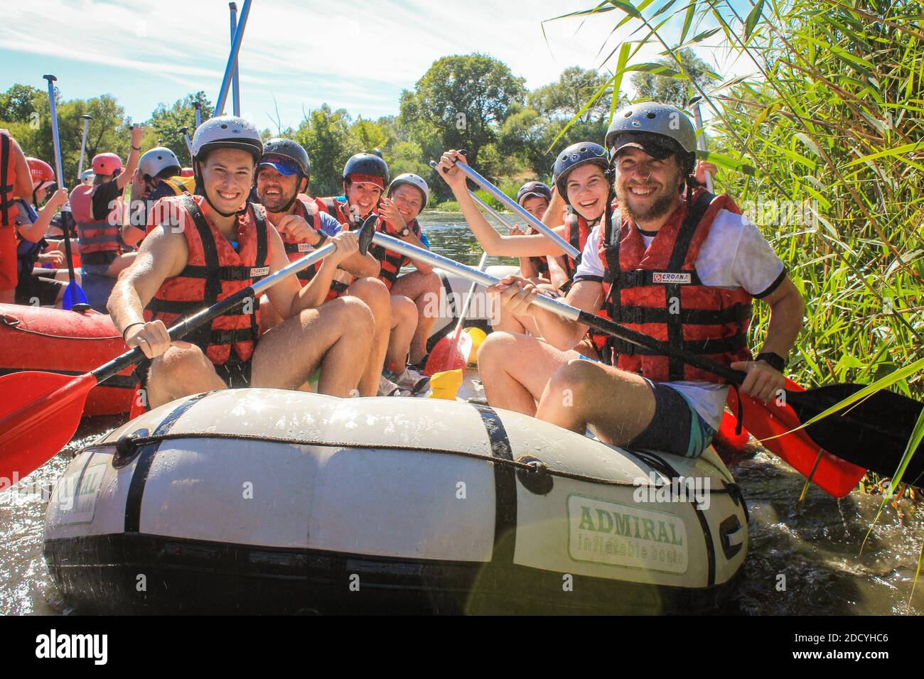 CHIANG MAI, THAILAND - MAY 12 2020 : White water rafting on the rapids ...