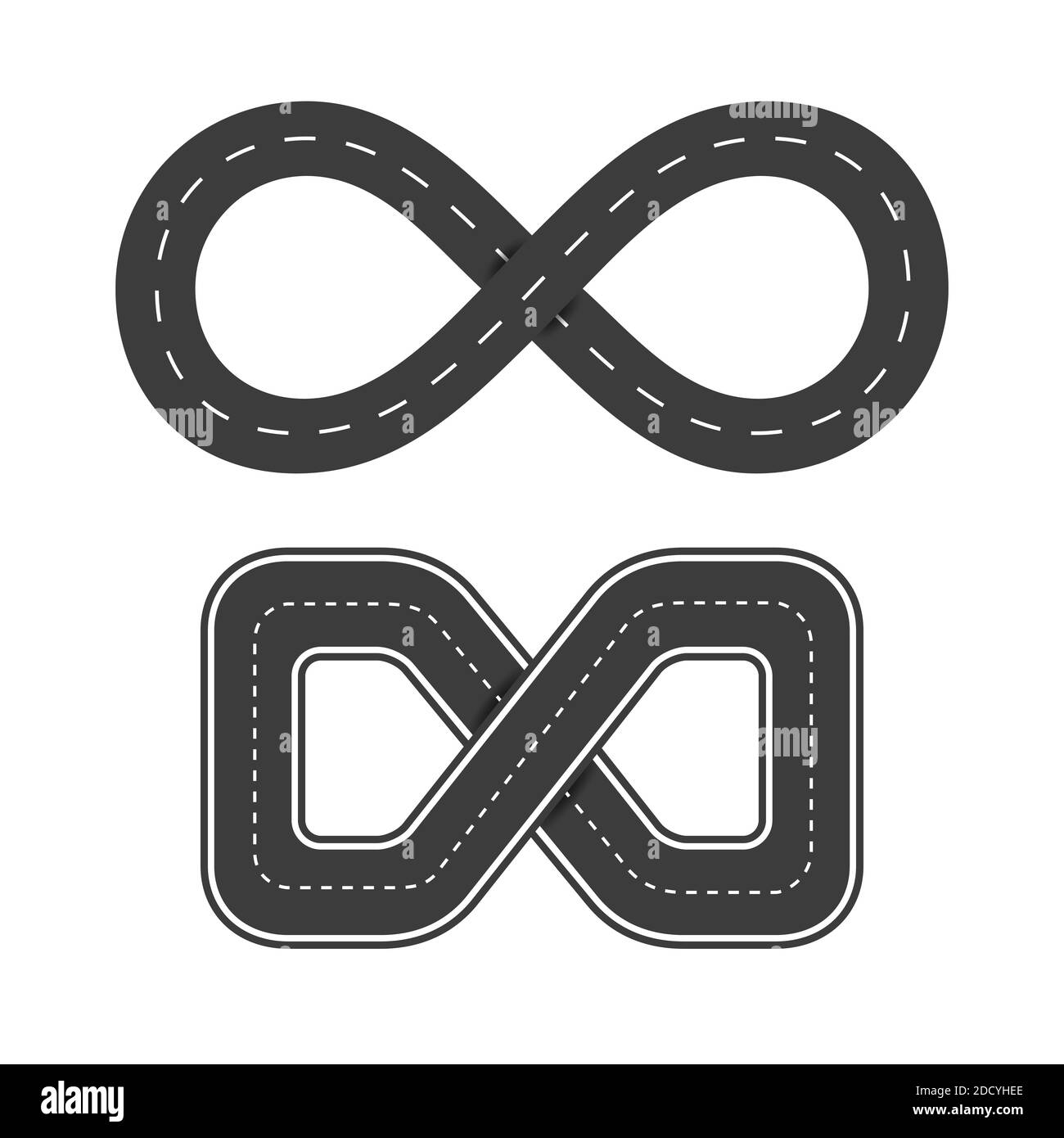 Endless road with a markings. Mobius loop. Horizontal figure eight ...