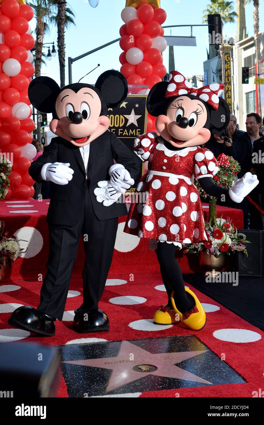 Mickey Mouse attends the ceremony honoring Minnie Mouse with a Star on ...