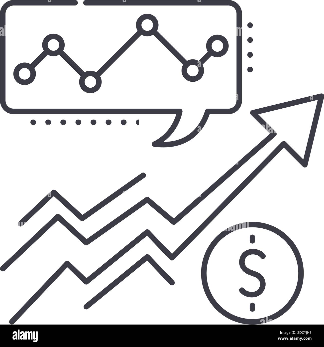 Market trends concept icon, linear isolated illustration, thin line ...