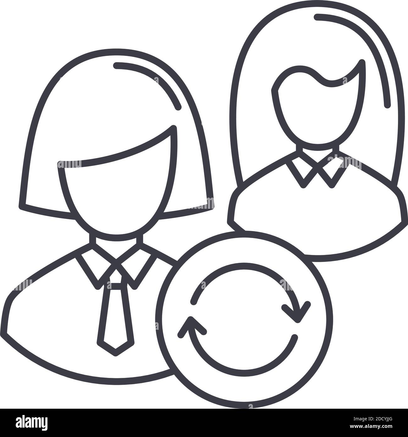 Personal turnover icon, linear isolated illustration, thin line vector ...