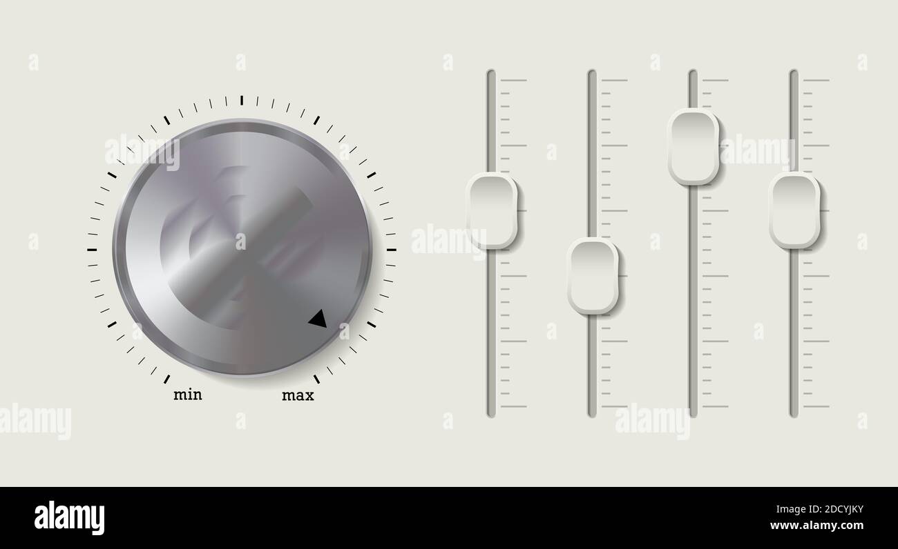 Sound mixer, volume panel. Realistic 3D illustration Stock Photo - Alamy