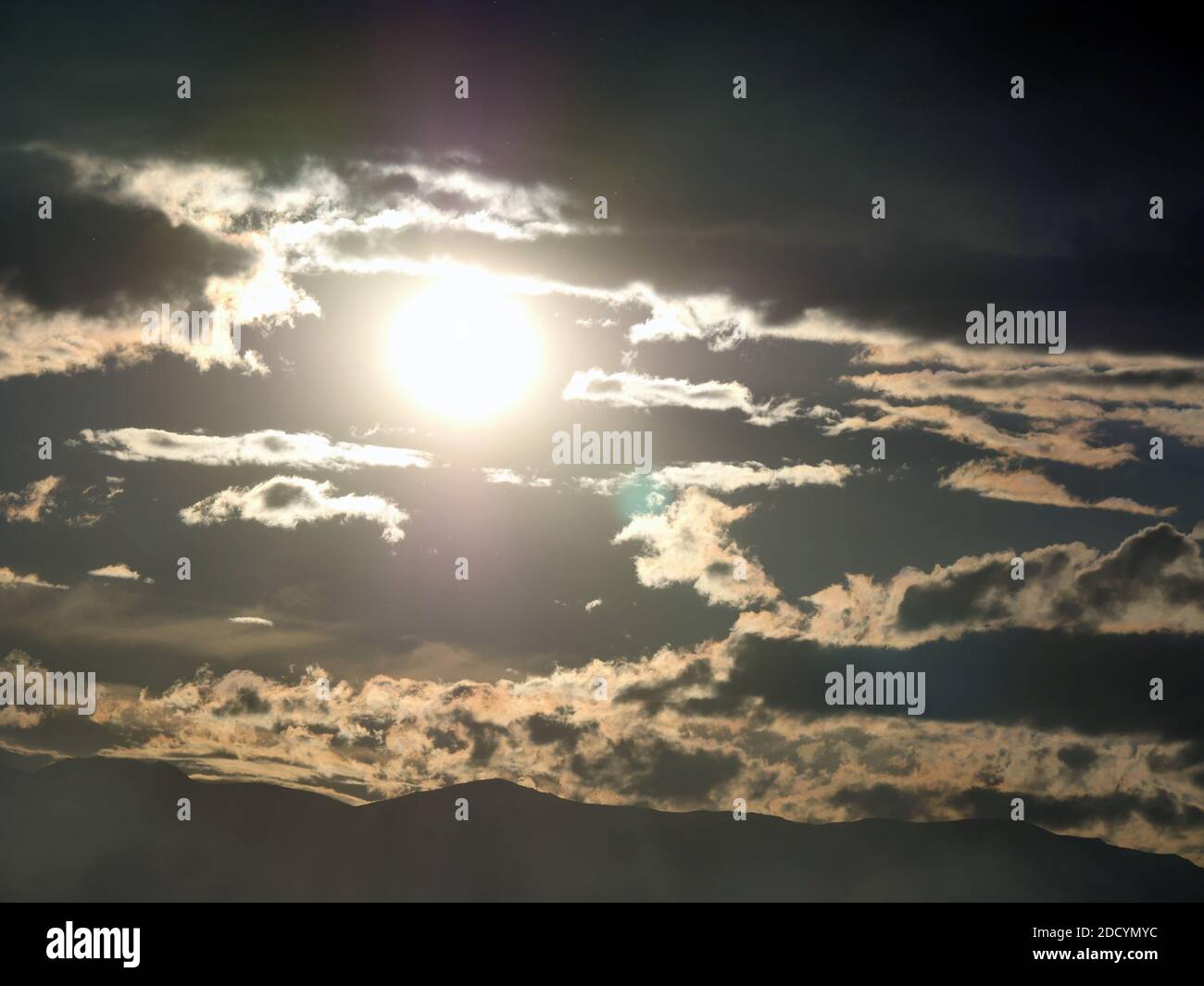 Natural beautiful golden sky panorama view in the evening Stock Photo ...