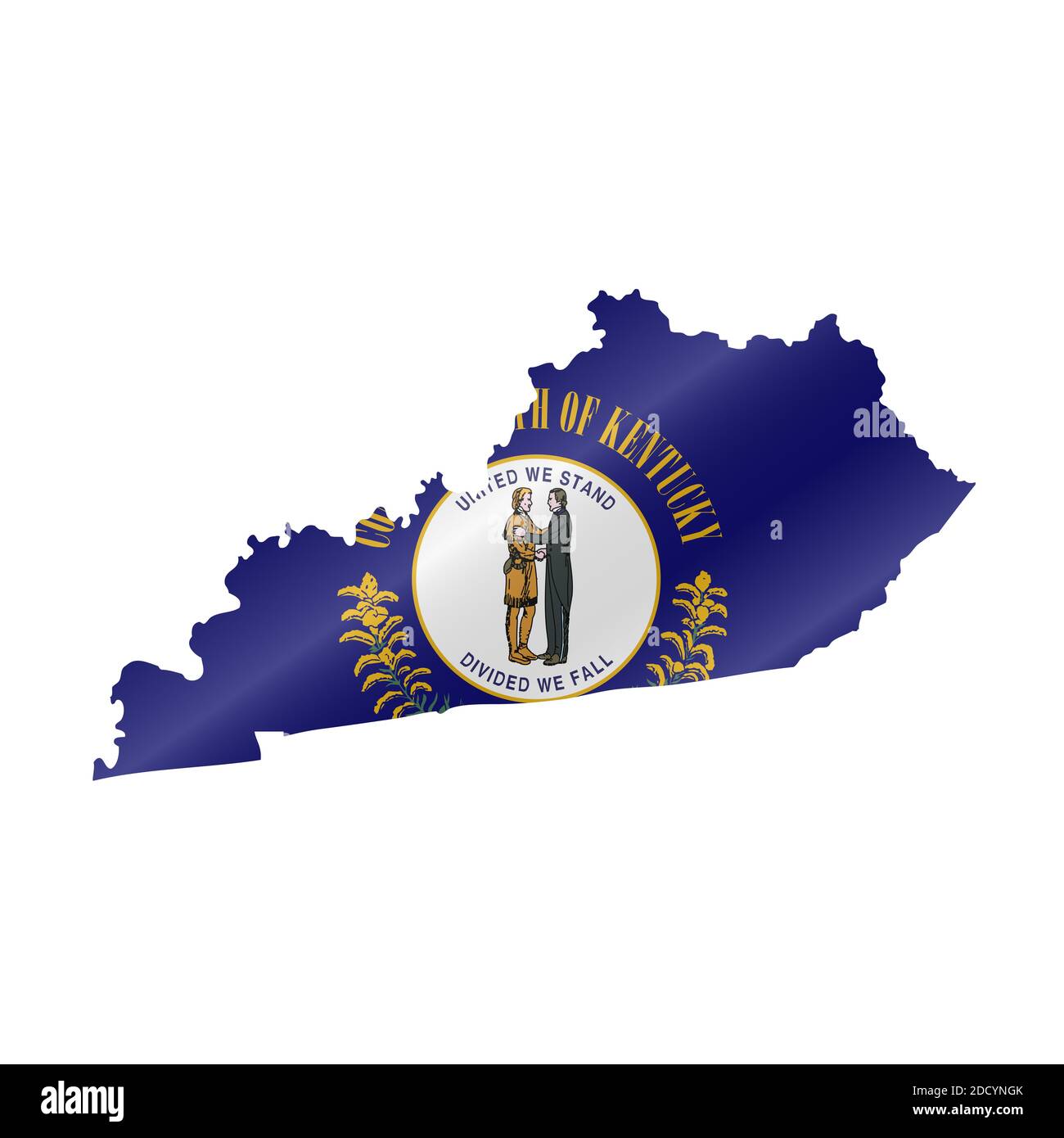 Detailed waving flag map of Kentucky. map with masked flag Stock Photo ...