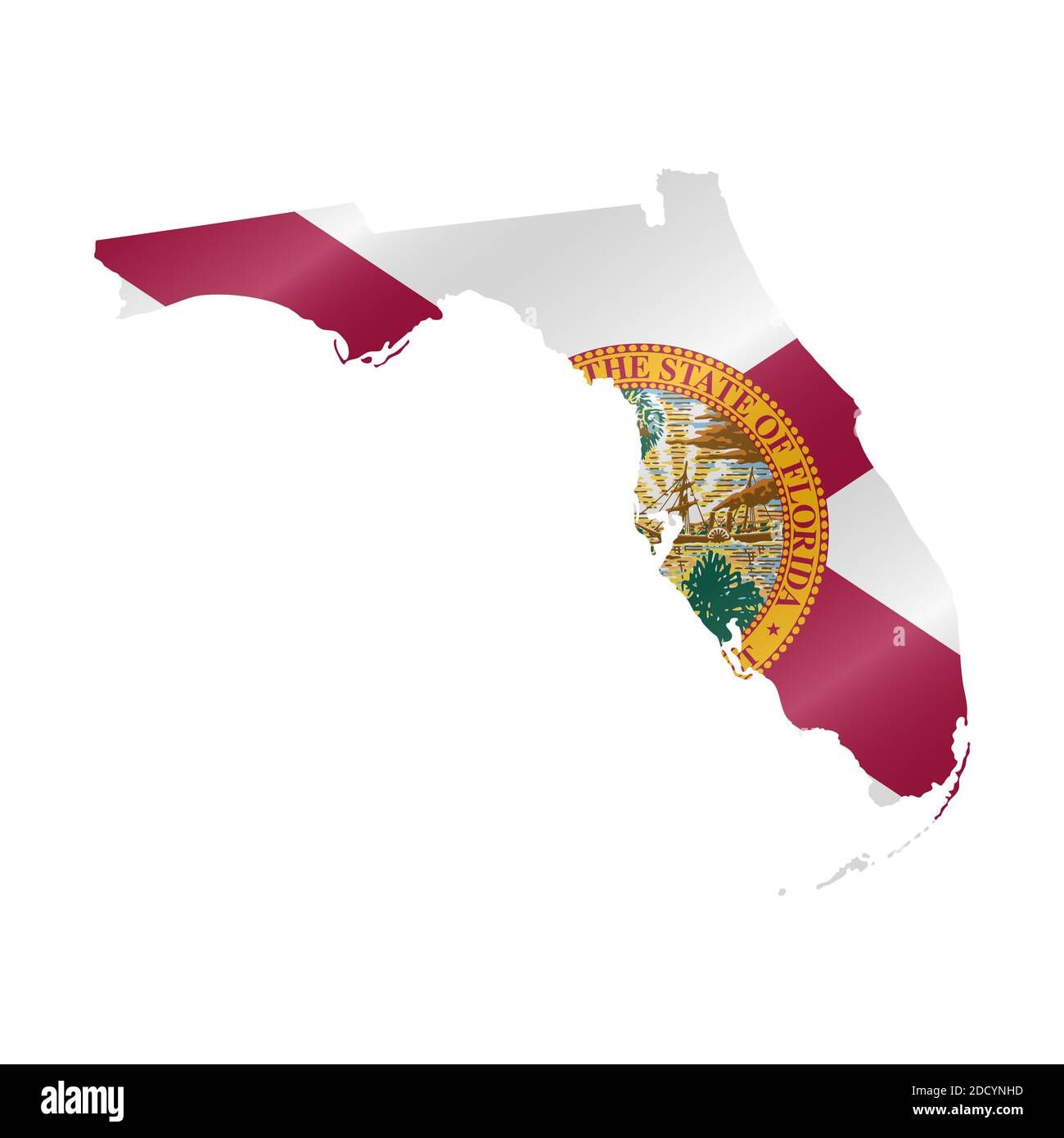 Detailed waving flag map of Florida. map with masked flag Stock Photo ...