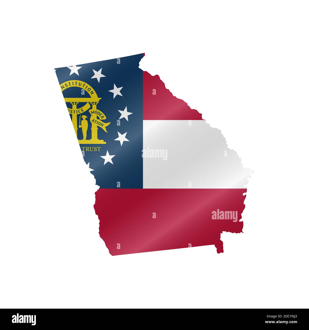 Detailed waving flag map of Georgia. map with masked flag Stock Photo ...