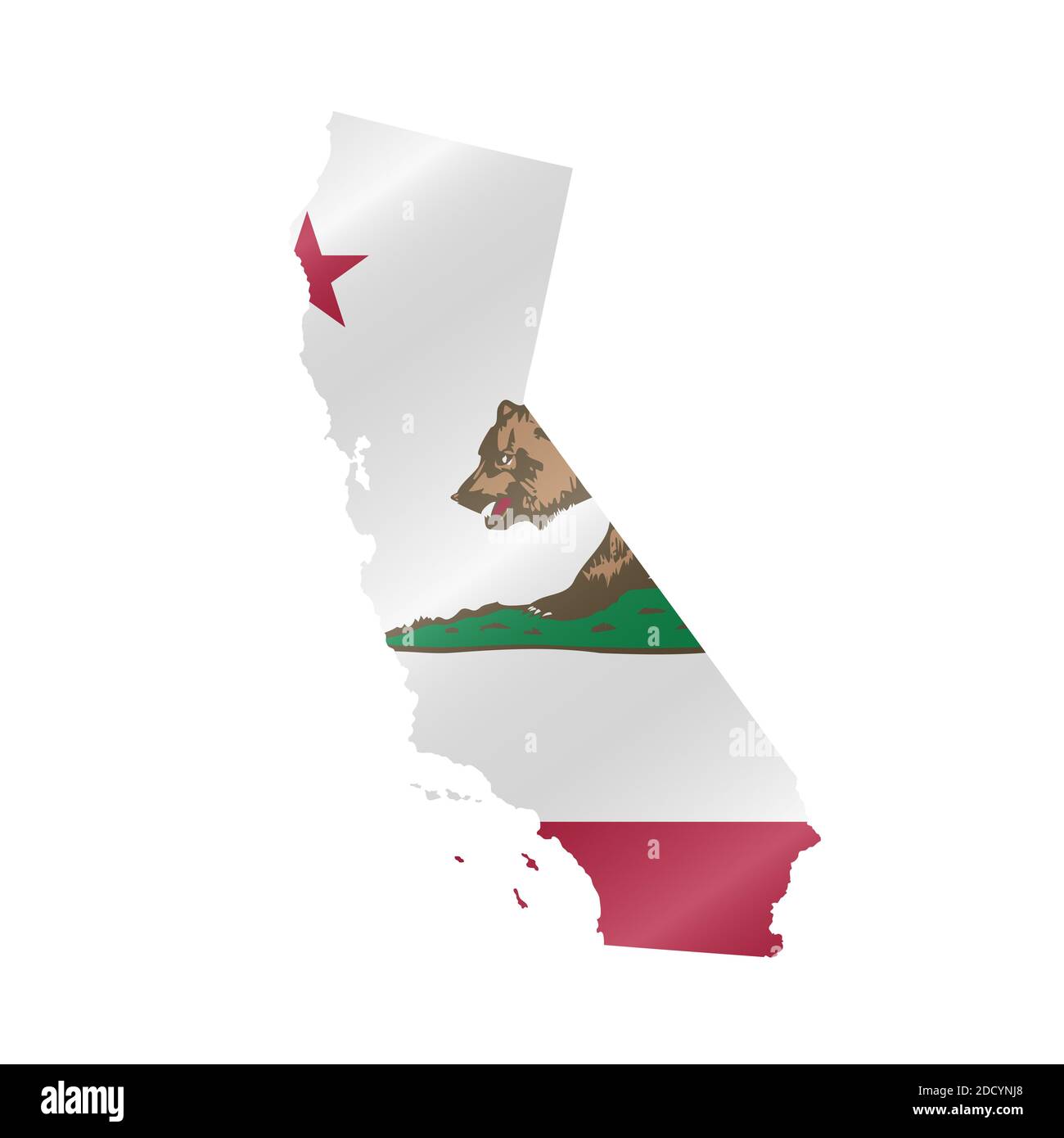 Detailed waving flag map of California. map with masked flag Stock ...