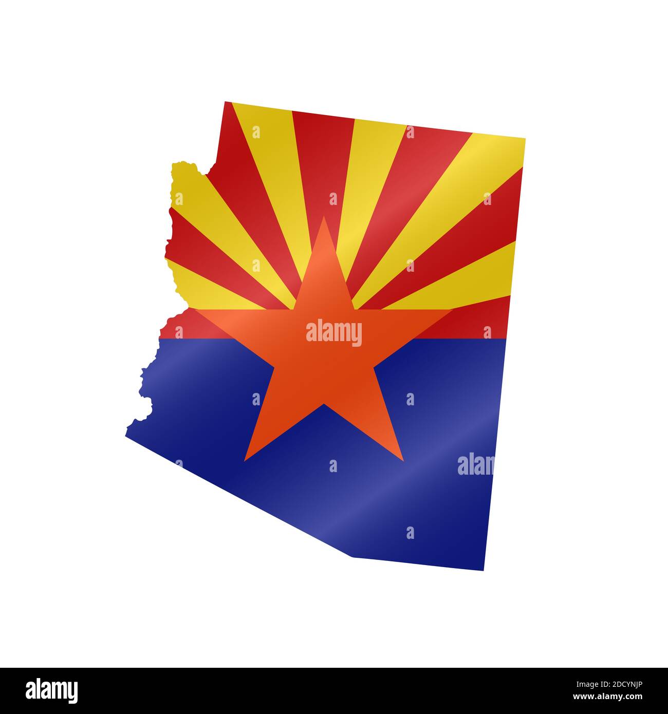 Detailed waving flag map of Arizona. map with masked flag Stock Photo ...