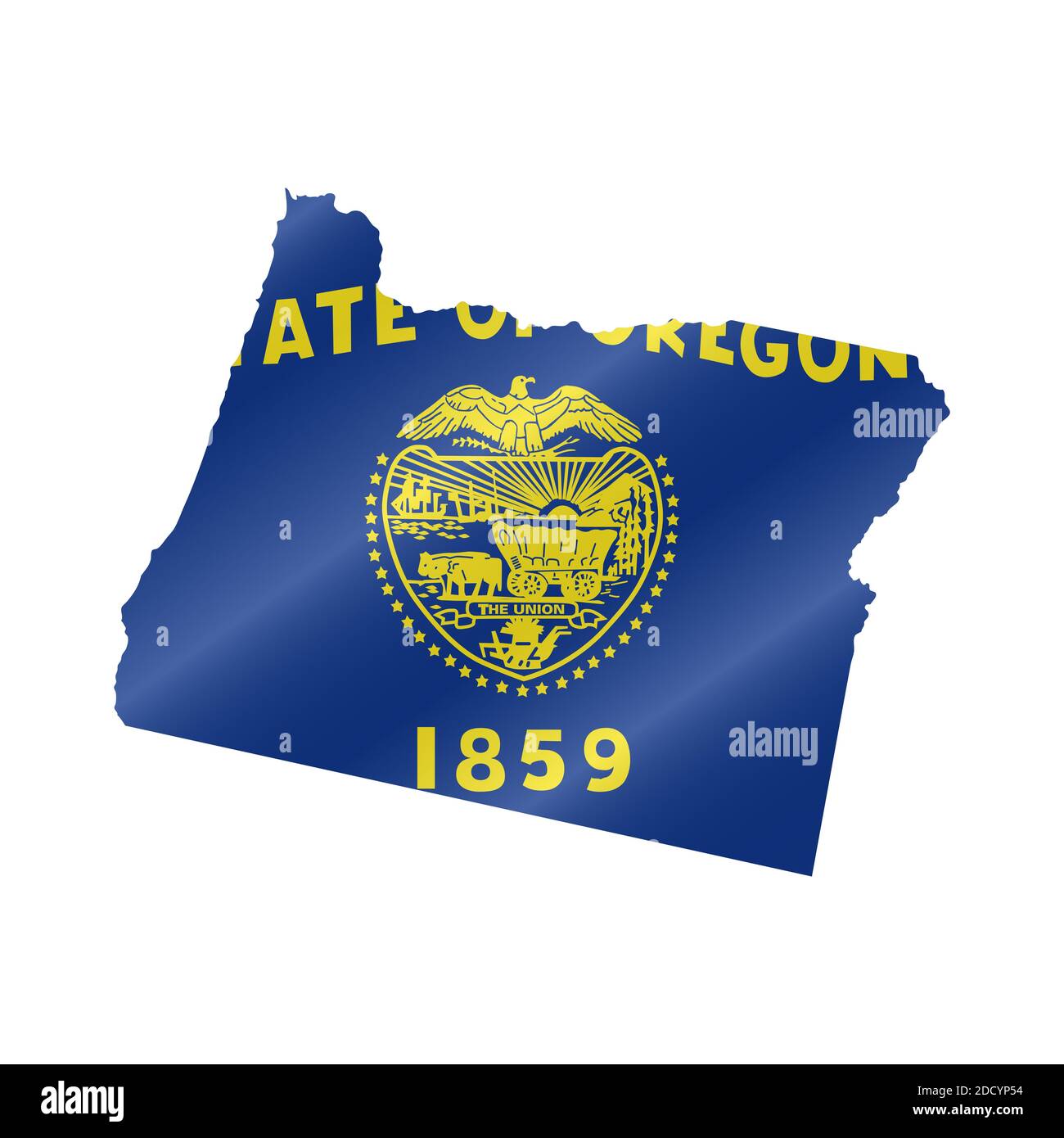 Detailed waving flag map of Oregon. map with masked flag Stock Photo ...