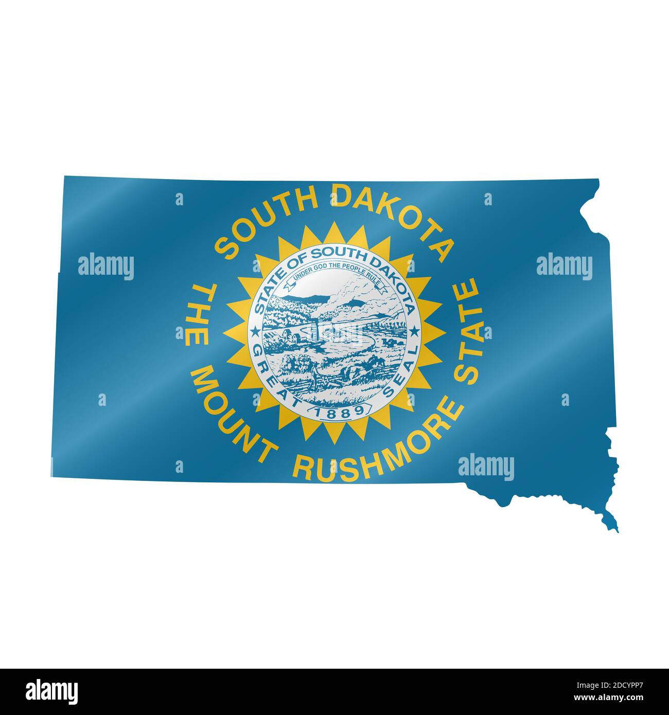 Detailed waving flag map of South Dakota. map with masked flag Stock ...