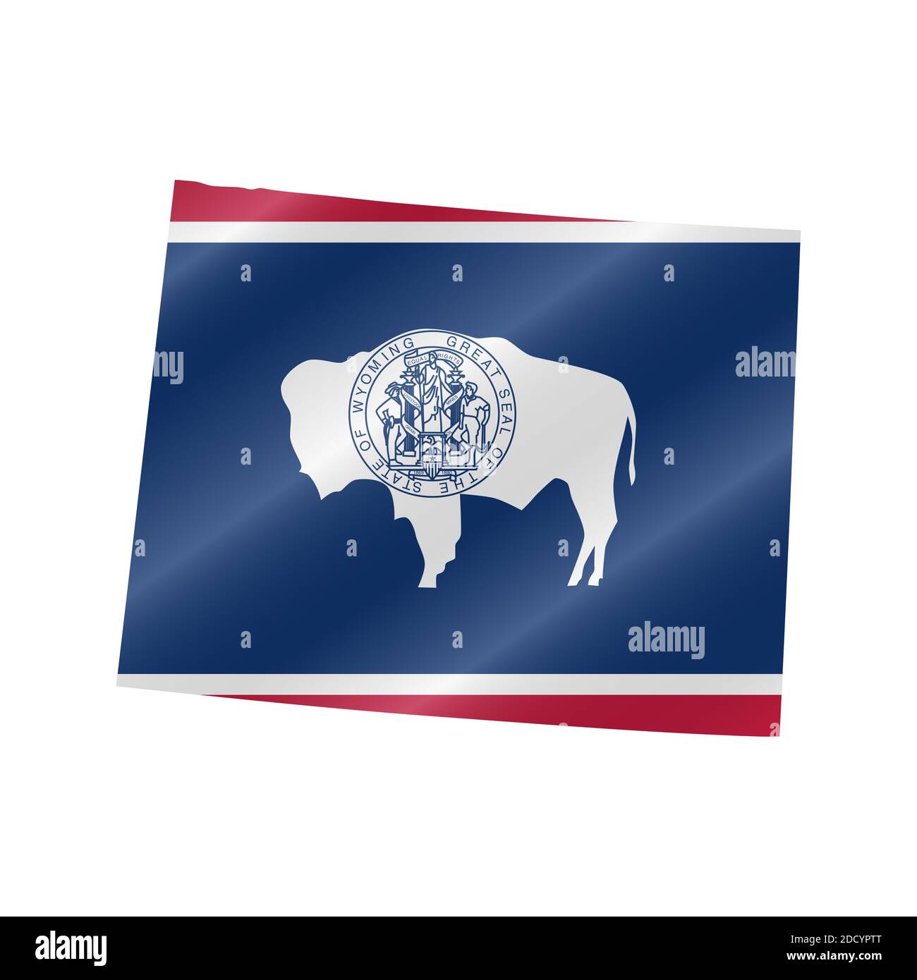 Detailed waving flag map of Wyoming. map with masked flag Stock Photo ...