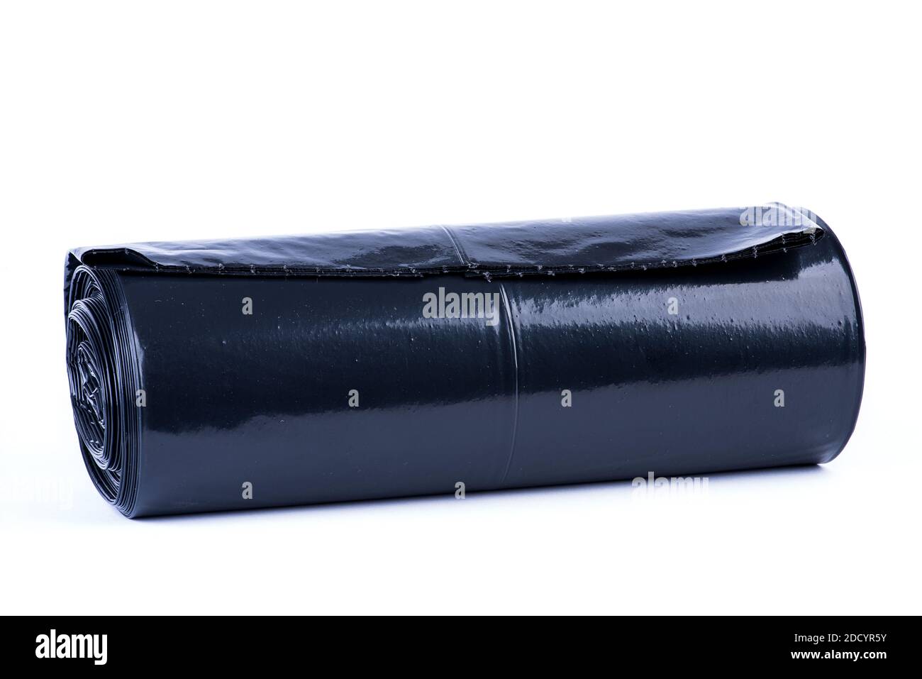 Waste bag roll isolated on white background Stock Photo - Alamy