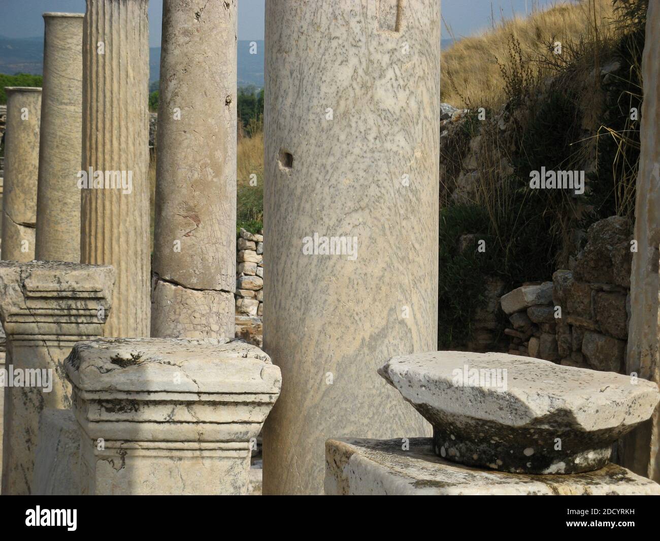 Temple of Hadrian Columns made of Marble from Ephesus in Turkey Stock ...